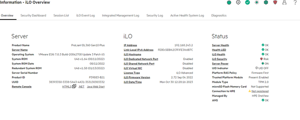 Tech - Reset iLO 5 Password - ESXI